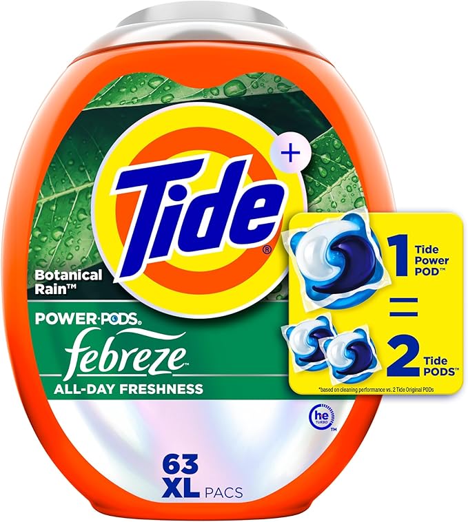 Amazon.com: Tide Power Pods with Febreze Laundry Detergent Pacs, 63 ...