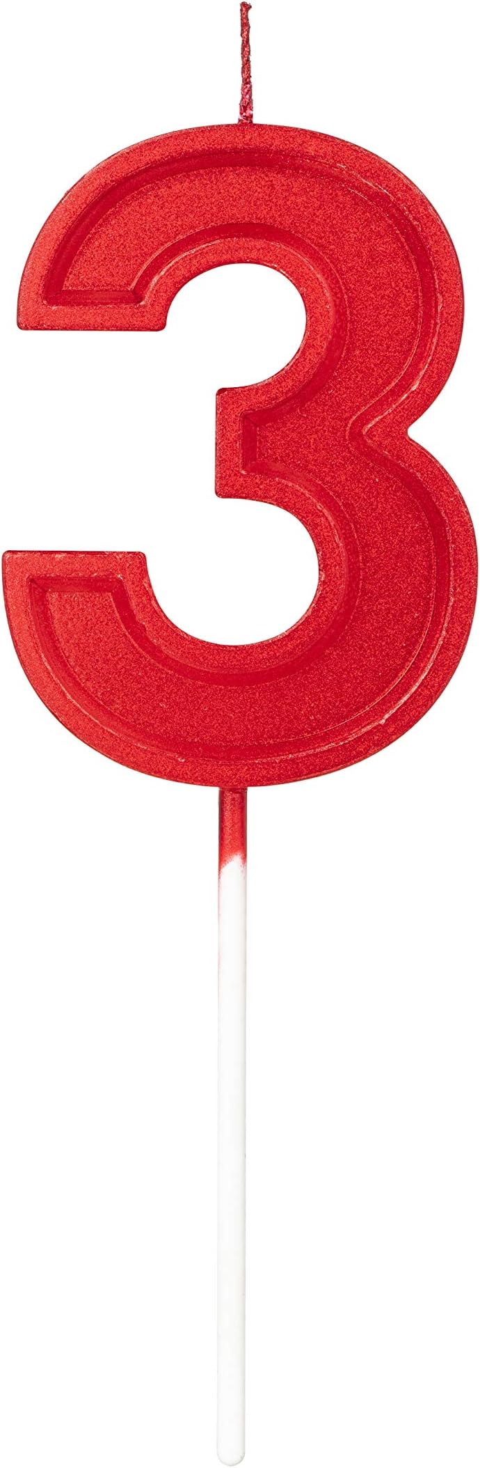 Amazon.com: Crave Number Birthday Candle Cake Topper, Red Polka Dot ...