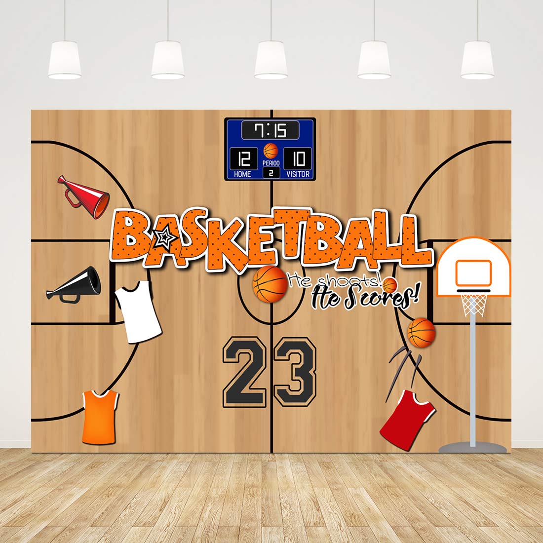 Buy Basketball Photo Backdrop Cartoon Kids Birthday Photography ...