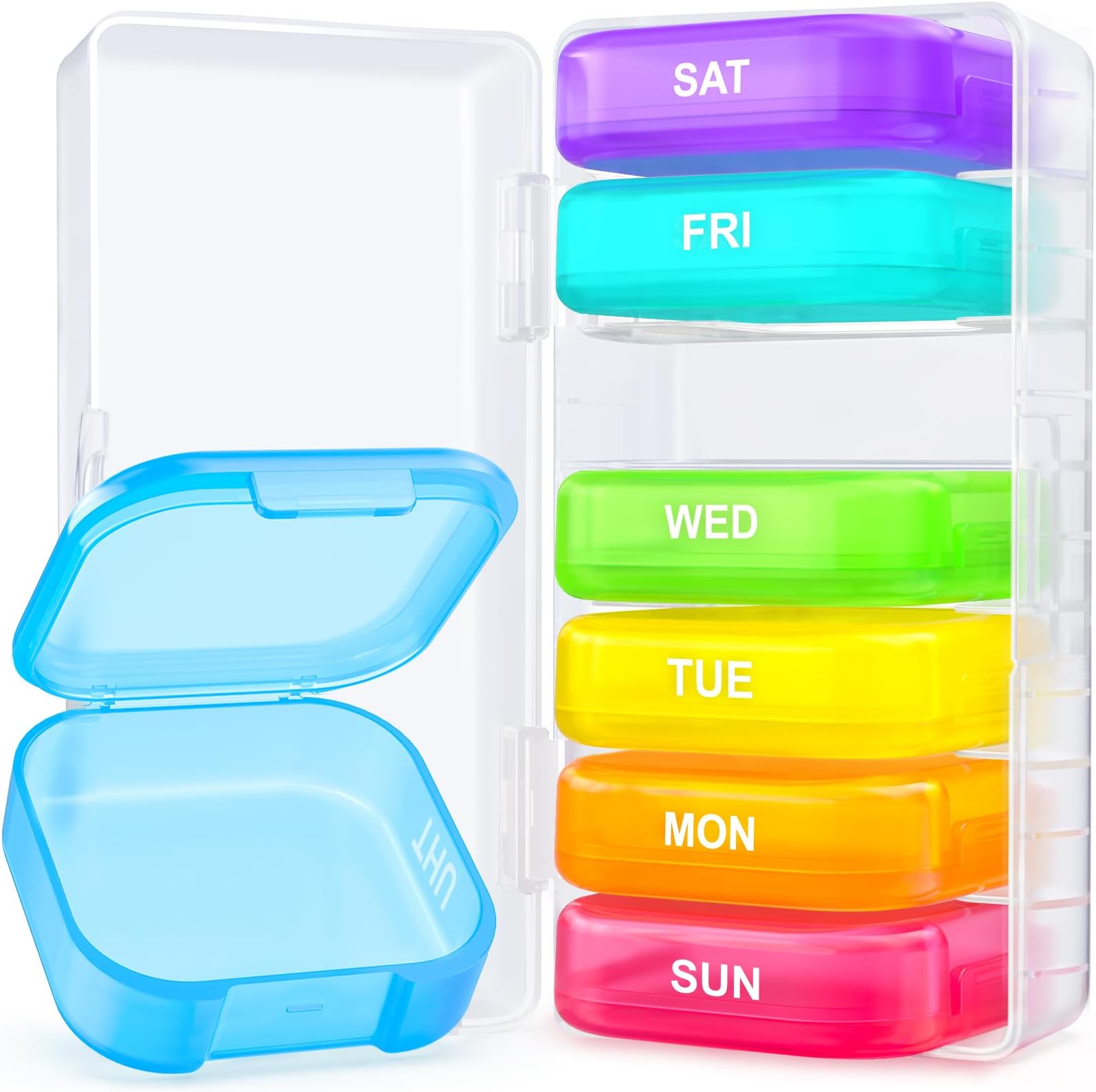 Amazon.com: ZIKEE 7 Packs Extra Large Pill Organizer, Portable Pill Box ...