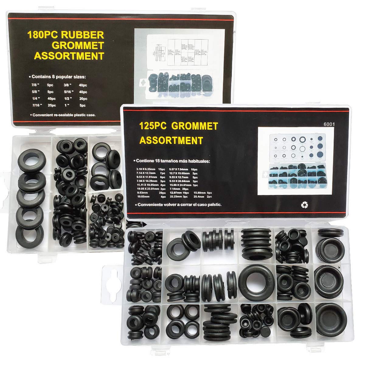 Amazon.com: Tom's World 305 Pcs Rubber Grommet Assortment Kit in 26 ...