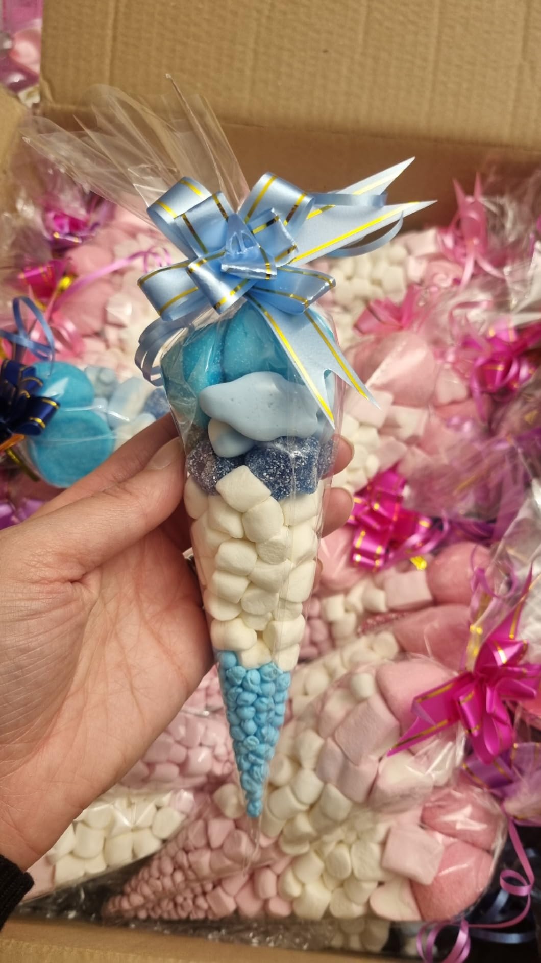 Pre Filled Millions Retro Sweet Cones Colours Kids Party Bags Children's Birthday party ...