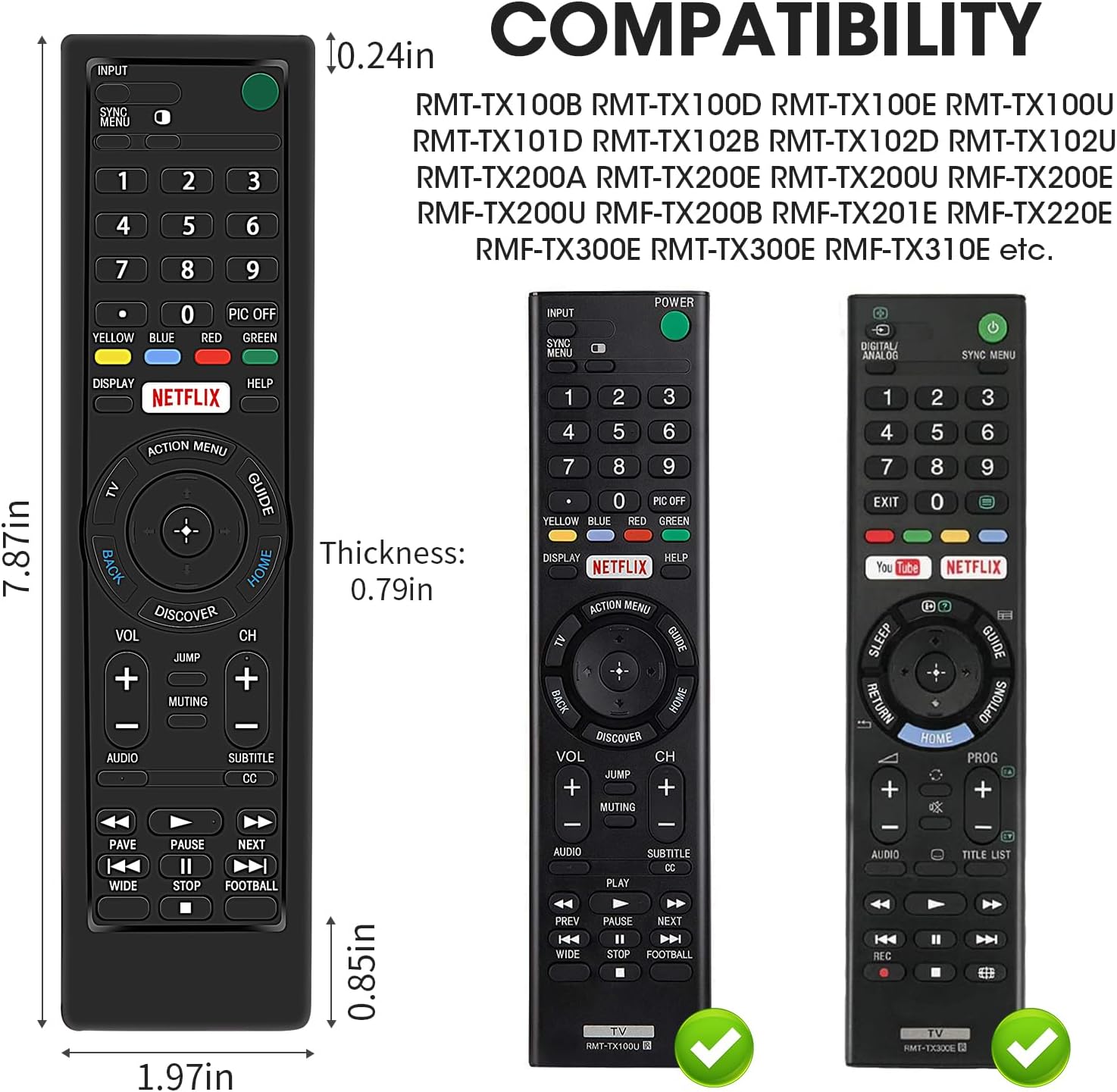 Protective Silicone Case for Sony RMT-TX100U RMT-TX102U RMT-TX200U RMF ...