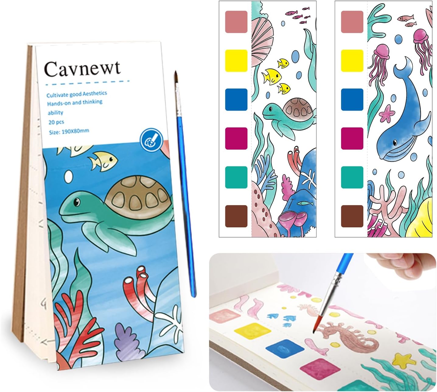 Amazon.com: Cavnewt Pocket Watercolor Painting Book,21-Pages, Travel ...