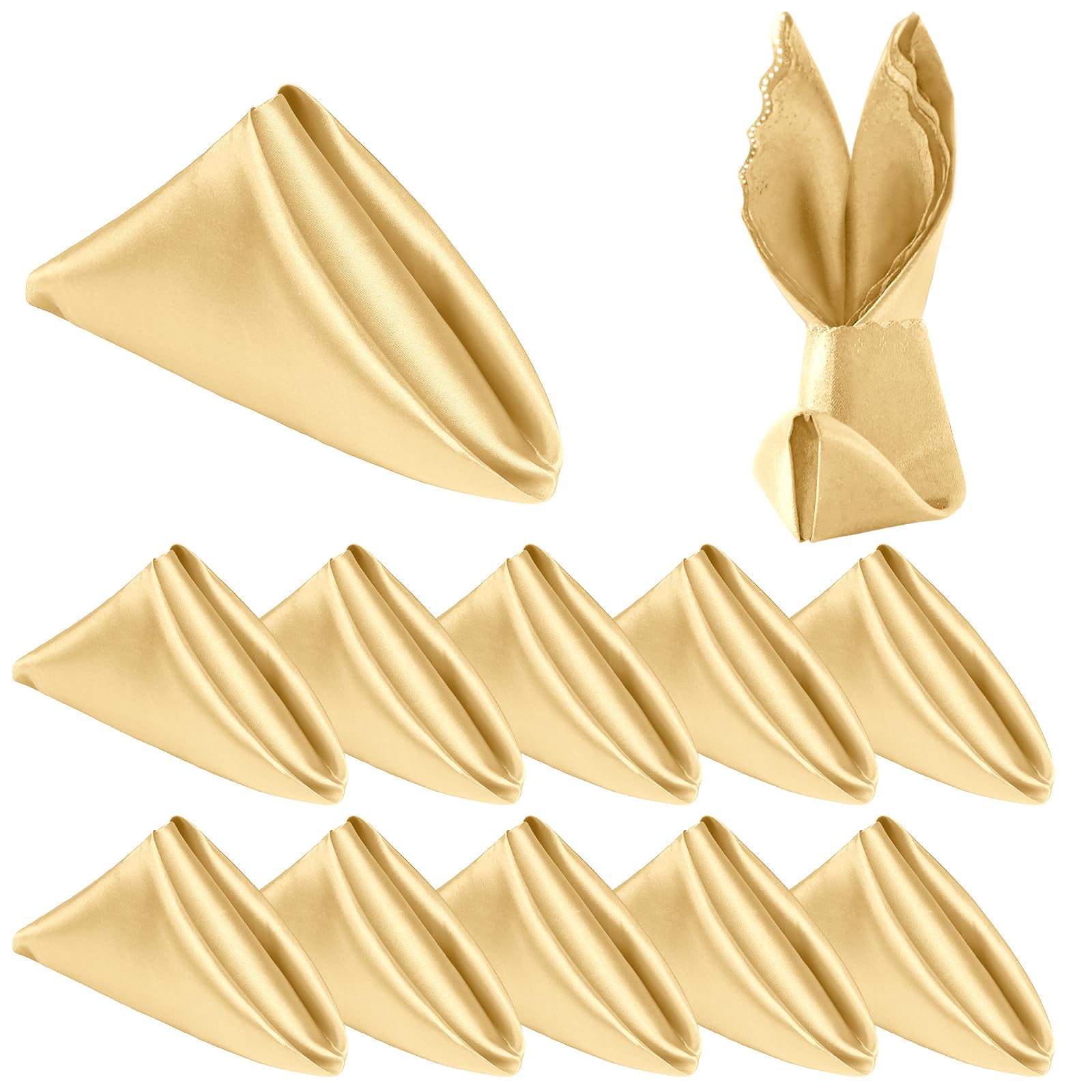 Amazon.com: Homiest 12 Pack Gold Satin Napkins 17x17 Inches Dinner ...