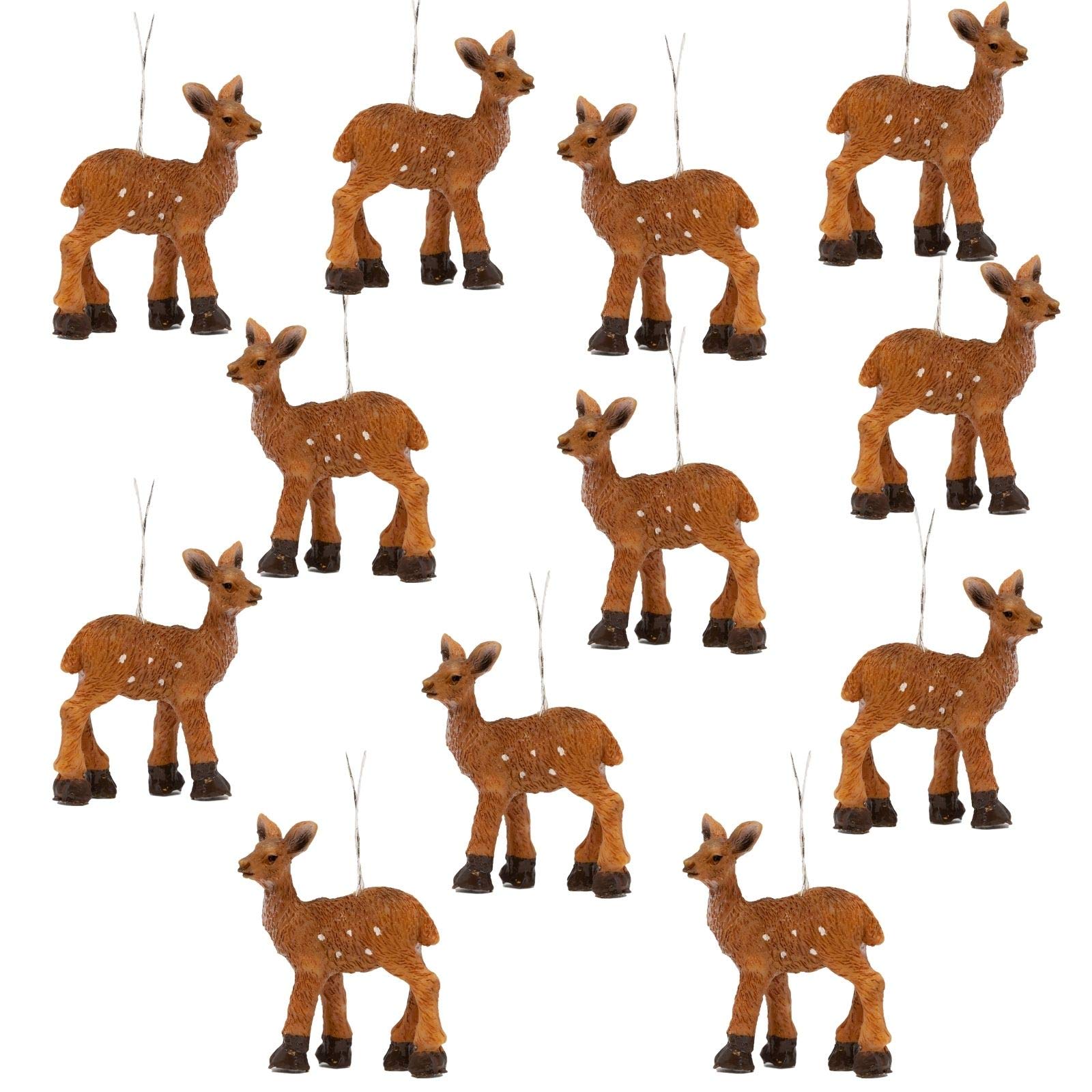 Amazon.com: Deer Christmas Tree Ornaments - Set of 12 - Woodland Wild ...