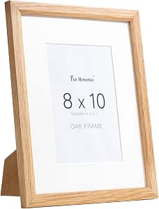 Amazon.com - 8x10 Oak Picture Frame for Wall, 8x10 Frame with Matted to ...