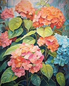 Amazon.com: Paint by Number,Tropical Oasis Hydrangeas, Adult Crafts ...