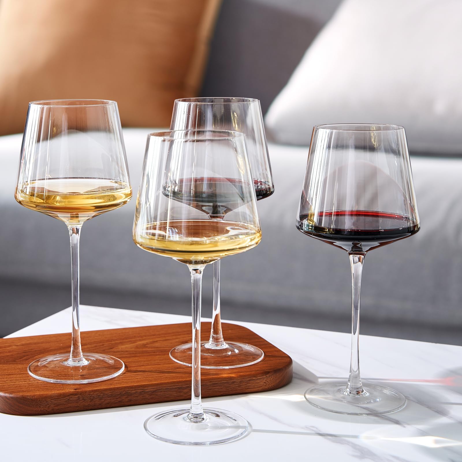 Amazon.com | Patented Extra Large Crystal Wine Glasses with Stem ...