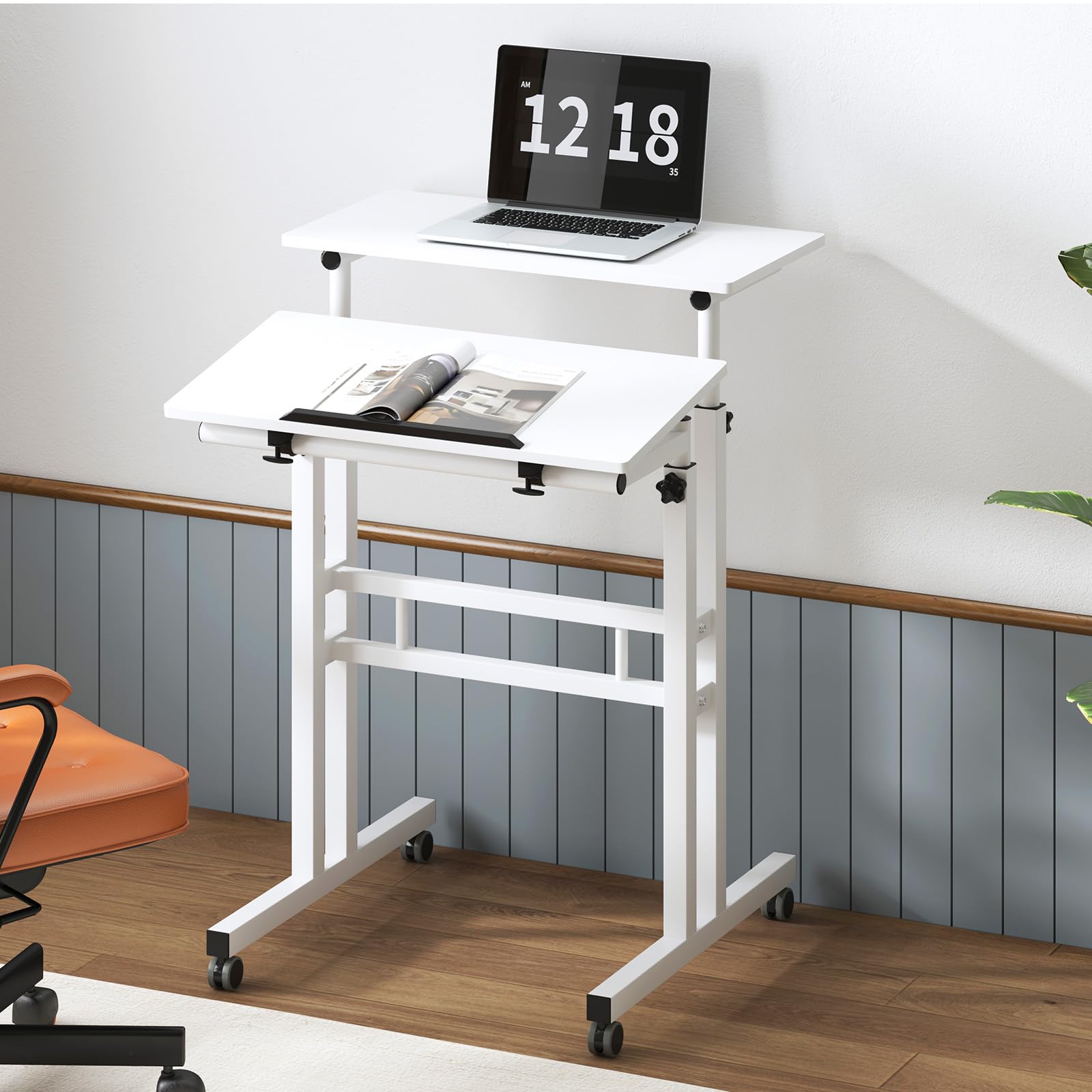 Snapklik.com : Soges Mobile Standing Desk Adjustable Height, Roling Sit ...