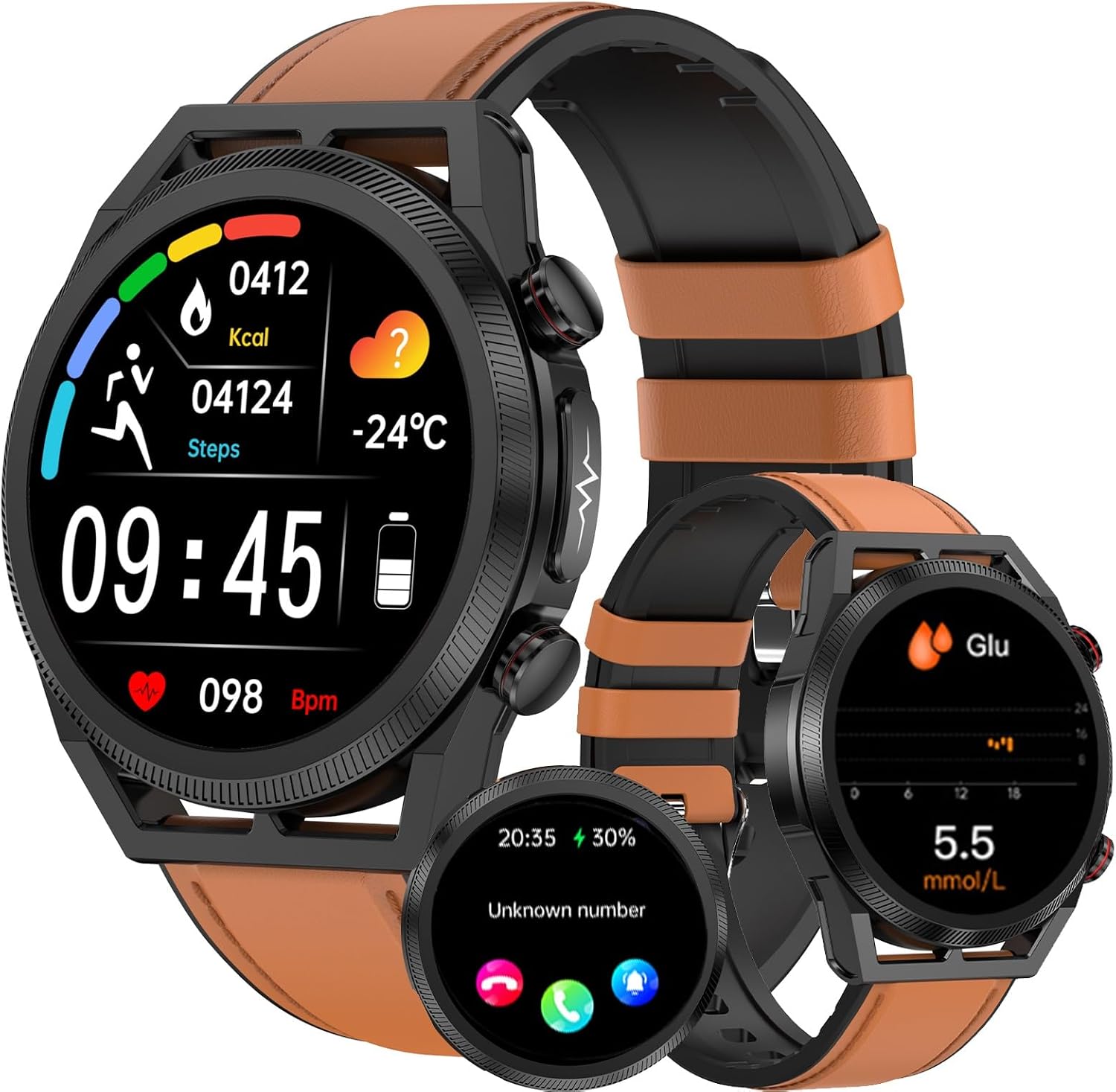 DOOVIS Reloj Medidor de Glucosa en Sangre Sin Pinchazos, Reloj ...