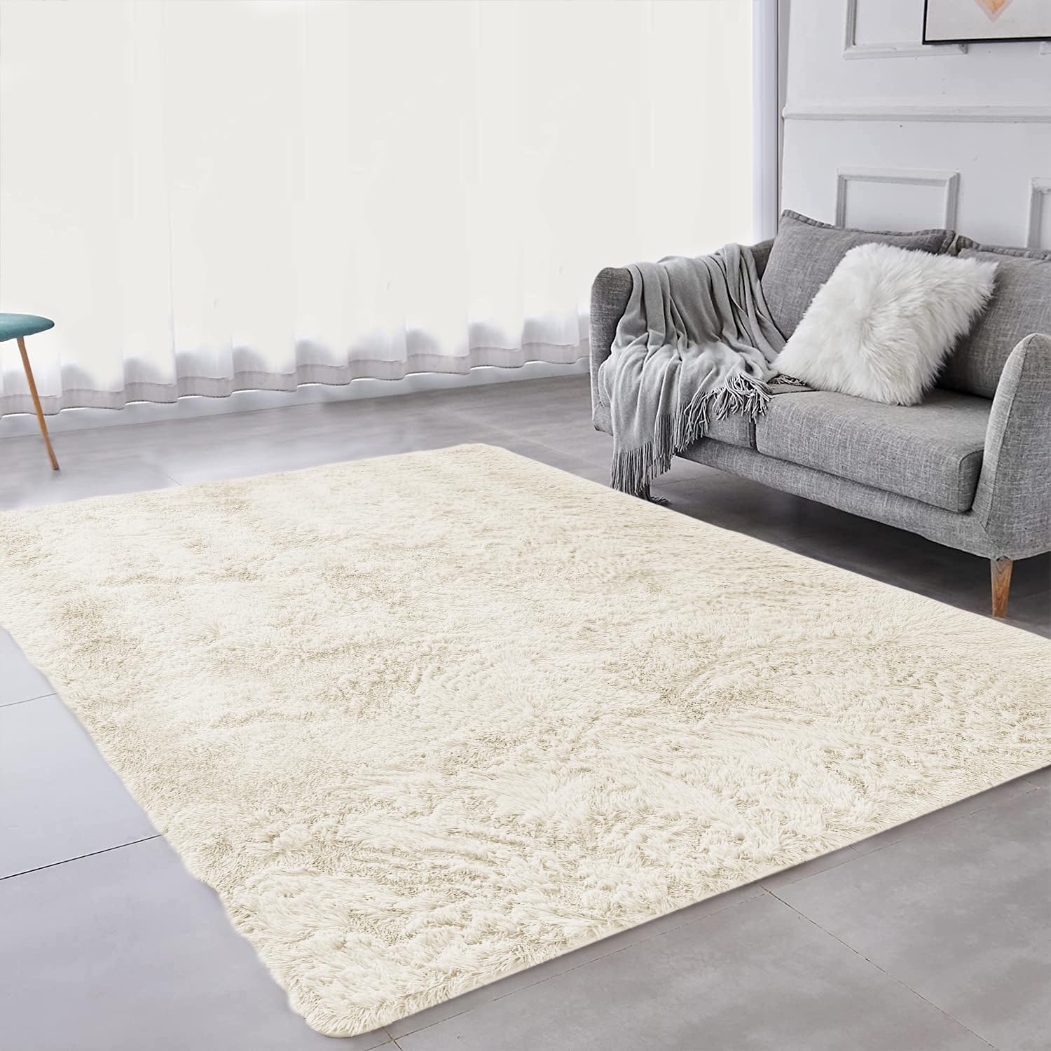 AMEHA Rugs Living Room - Modern Cream Area Rugs for Bedroom Non-Slip ...