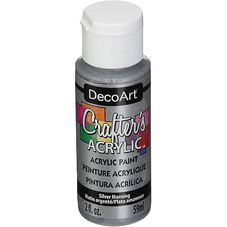 DecoArt Americana Acrylic Metallic Paint, Shimmering Silver, 59 ml ...