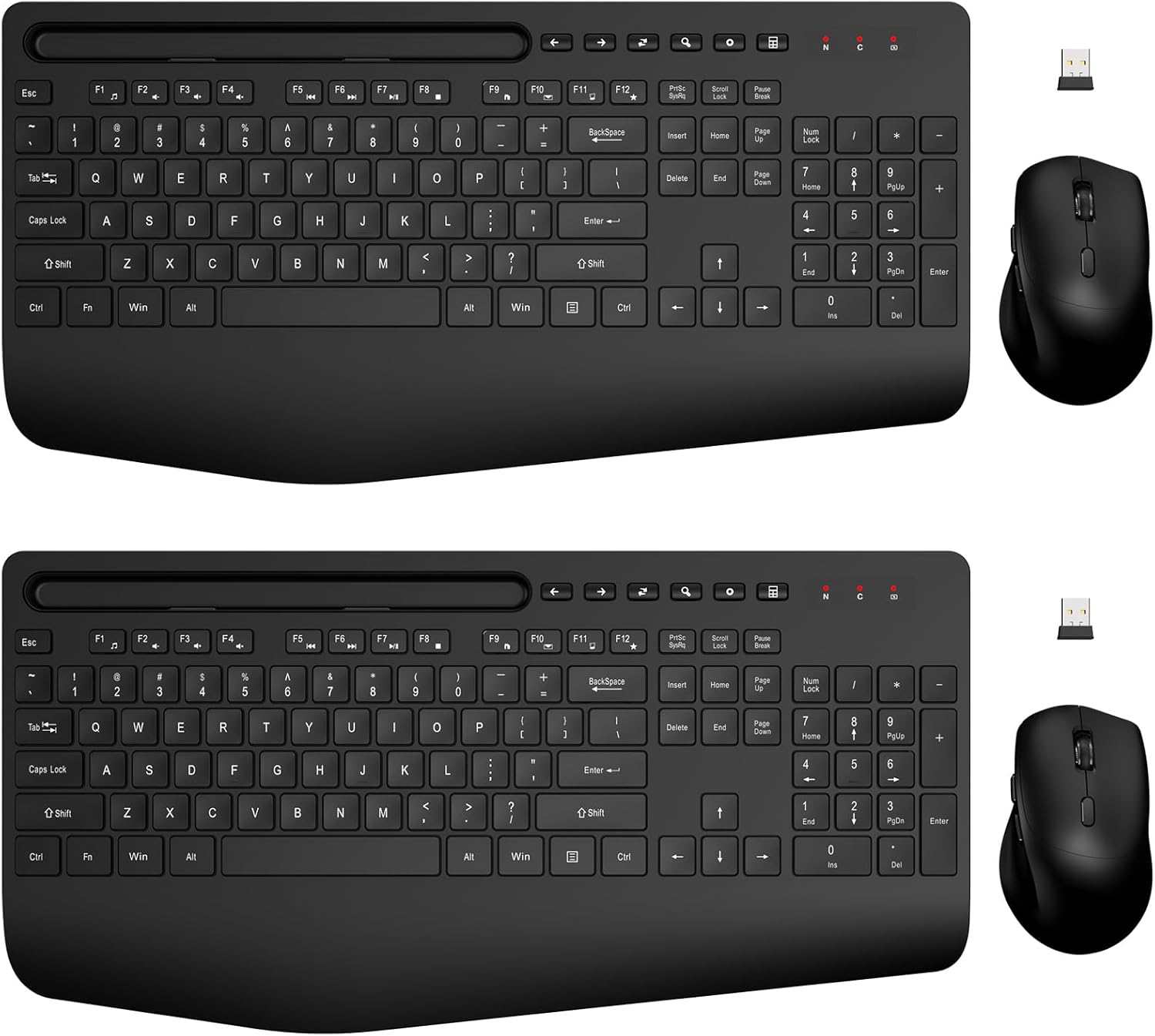 Amazon.com: Wireless Keyboard and Mouse Combo - Full-Sized Ergonomic ...