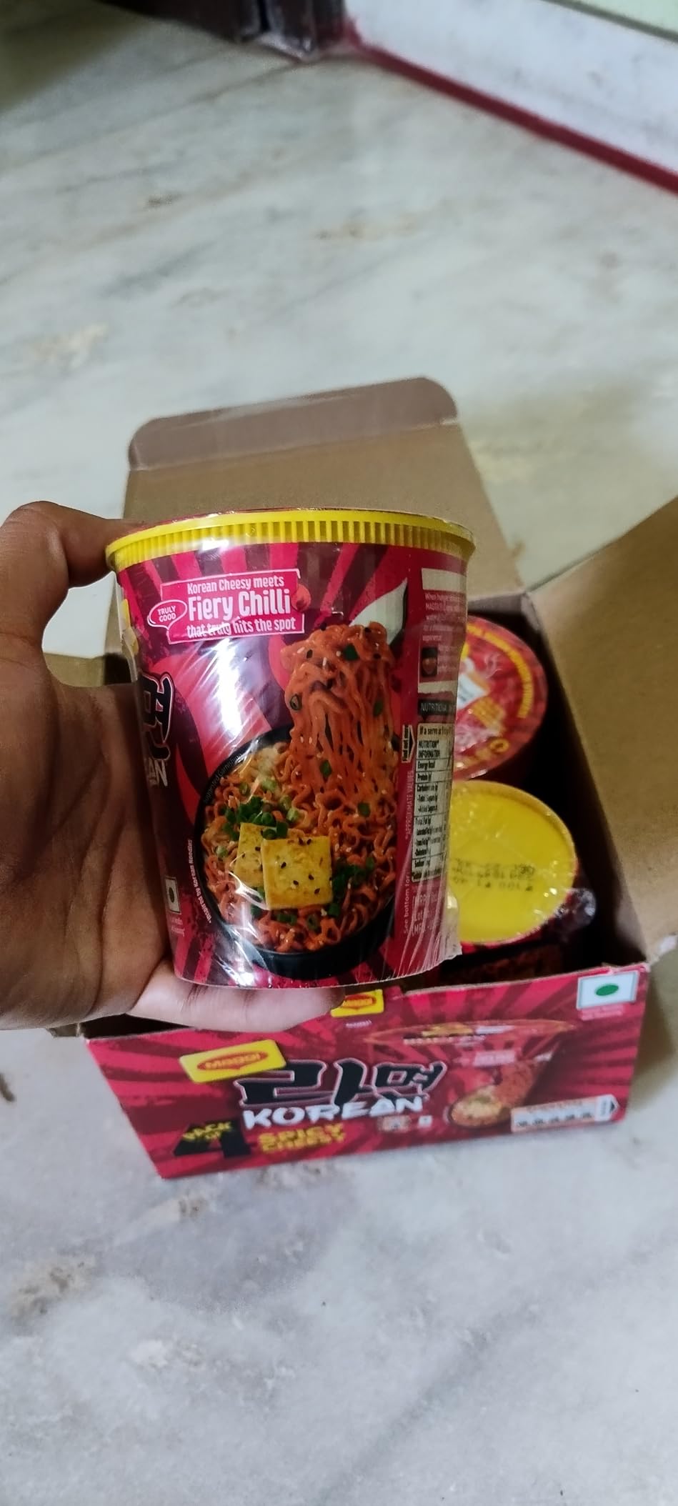 MAGGI Korean Spicy Cheesy Noodles, Instant Cuppa Noodles With Seasoning ...