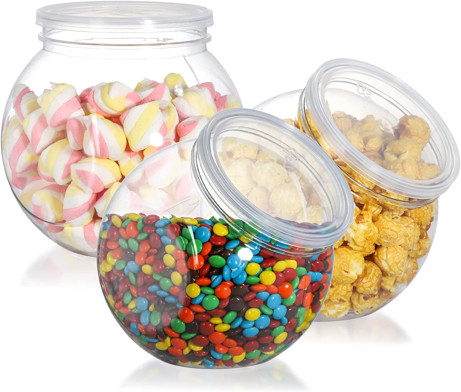 Amazon.com: TOPZEA 3 Pack Candy Jars with Lids, 46 Oz Plastic Clear ...