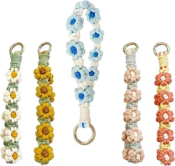 Amazon.com: Rankaxa 5Pcs Wristlet Keychain Handmade for Women Wrist ...