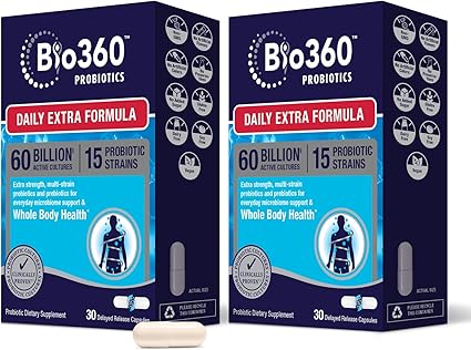 Amazon.com: Bio360 Probiotic Daily Extra Formula | Vegan Prebiotics and ...