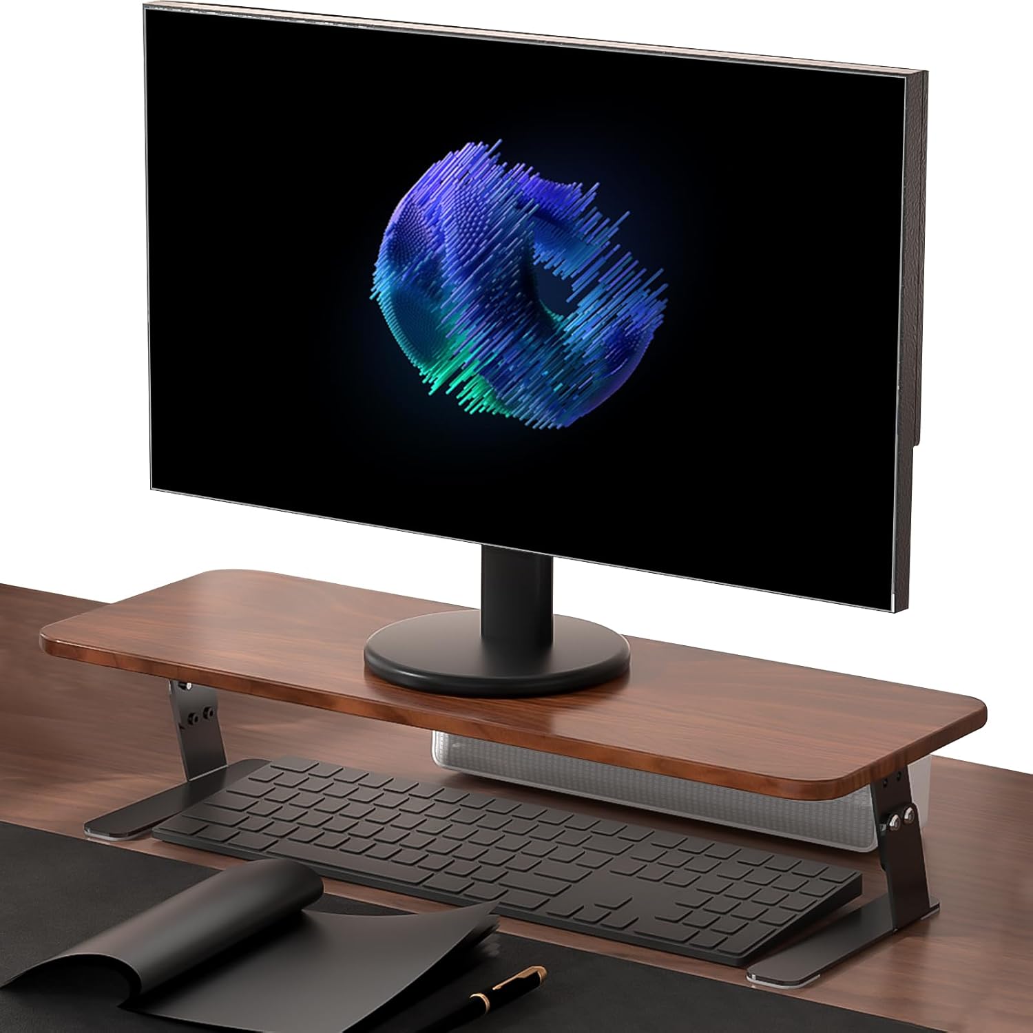 Amazon.com: MYLOLF 24 inches Solid Wood Monitor Stand Riser, Ergonomic ...