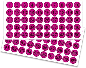 Amazon.com : 50 Sheets Round Number Stickers for Classification and ...