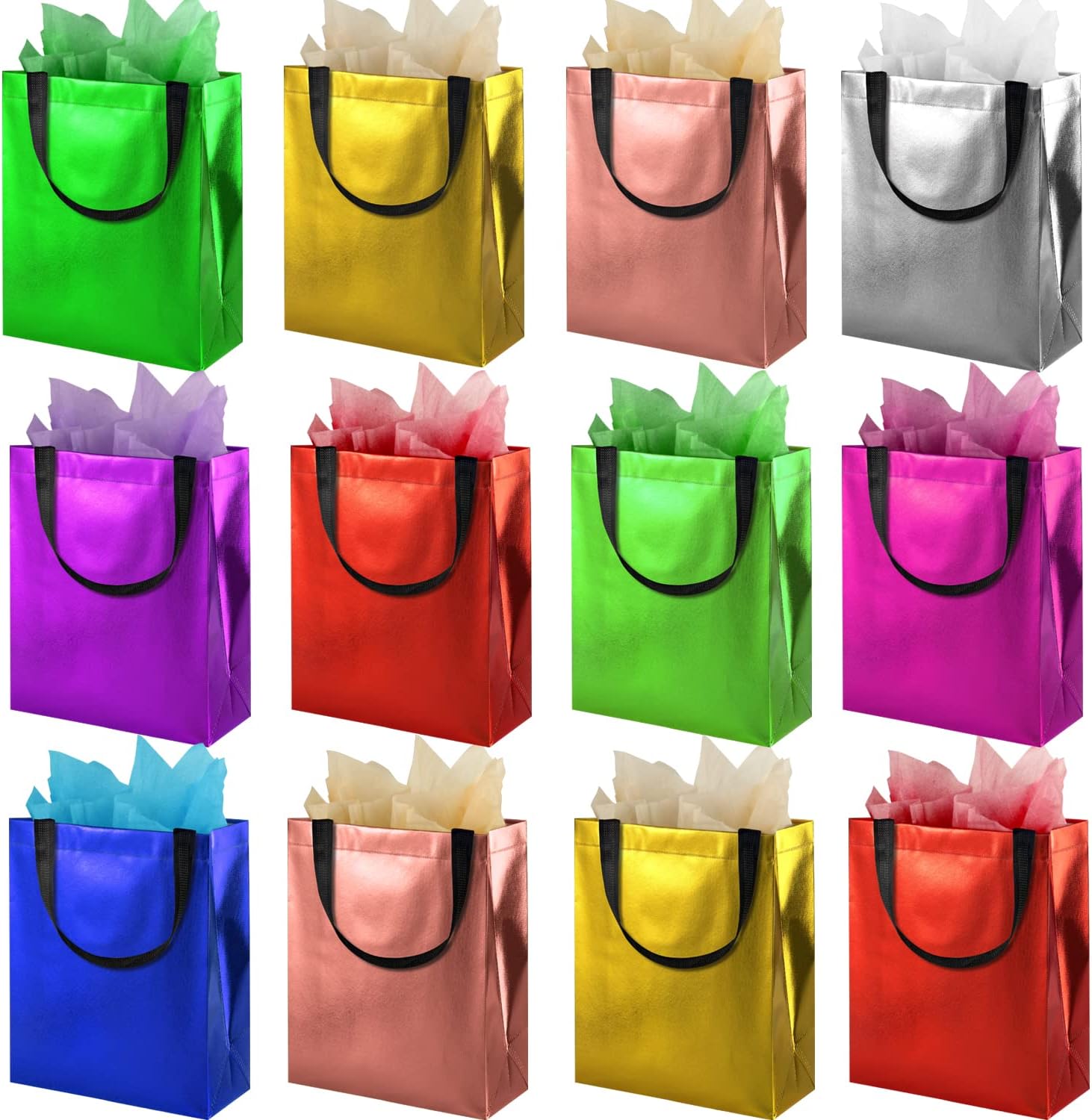 Amazon.com: BLEWINDZ 18Pcs Gift Bags Medium Size with 18 Tissues - 10.2 ...