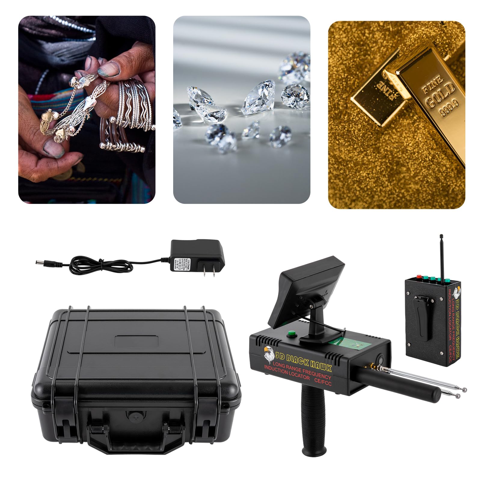 Metal Detector Kit Handheld Metal Finder 1200m 3937ft Long Range ...