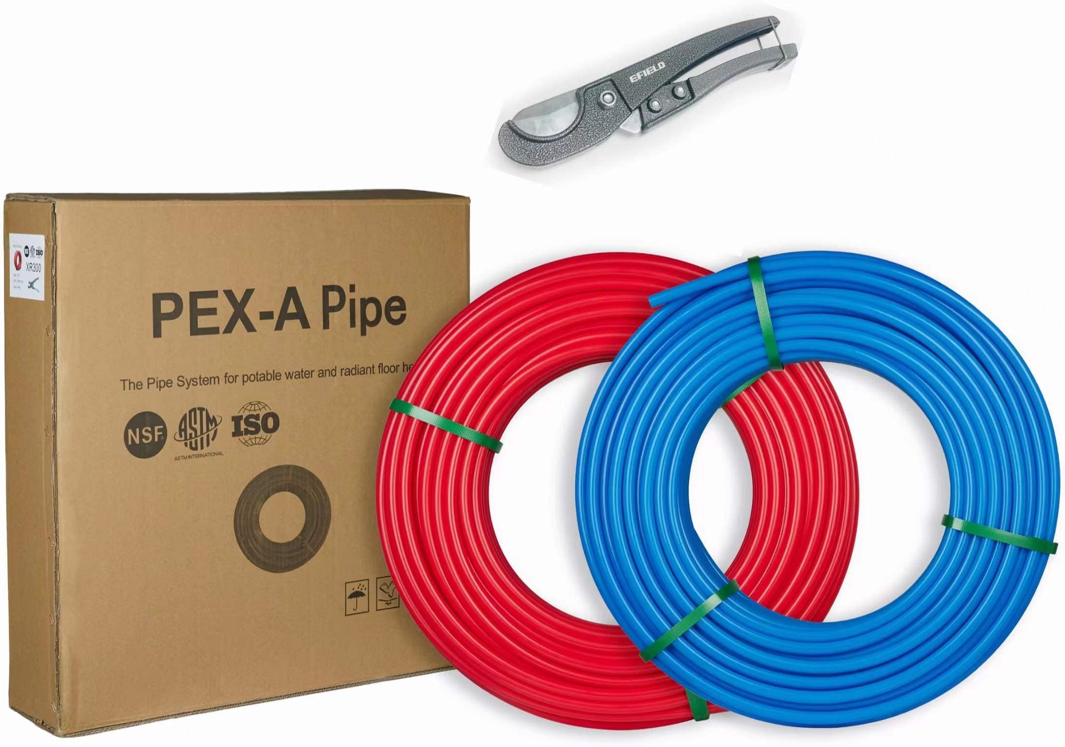 VEVOR PEX Pipe 3/4 Inch, 100 Feet Non-Oxygen Barrier PEX-B Flexible Pipe Tubing for Potable ...