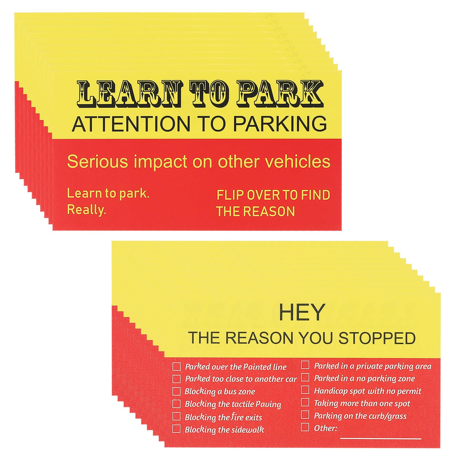 PATIKIL Bad Parking Cards Learn to Park Attention to Parking Cards, 200 ...