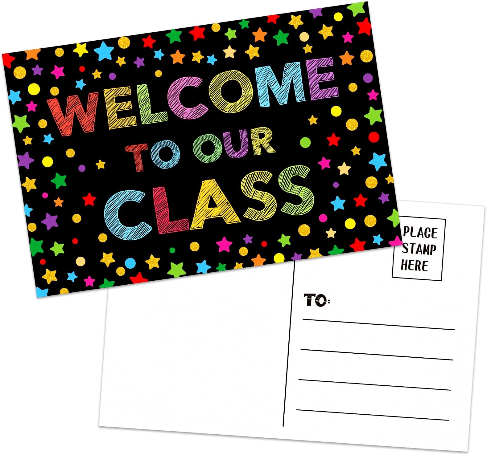 Amazon.com : Confetti Welcome to Our Class Postcard 30Pcs Back to ...