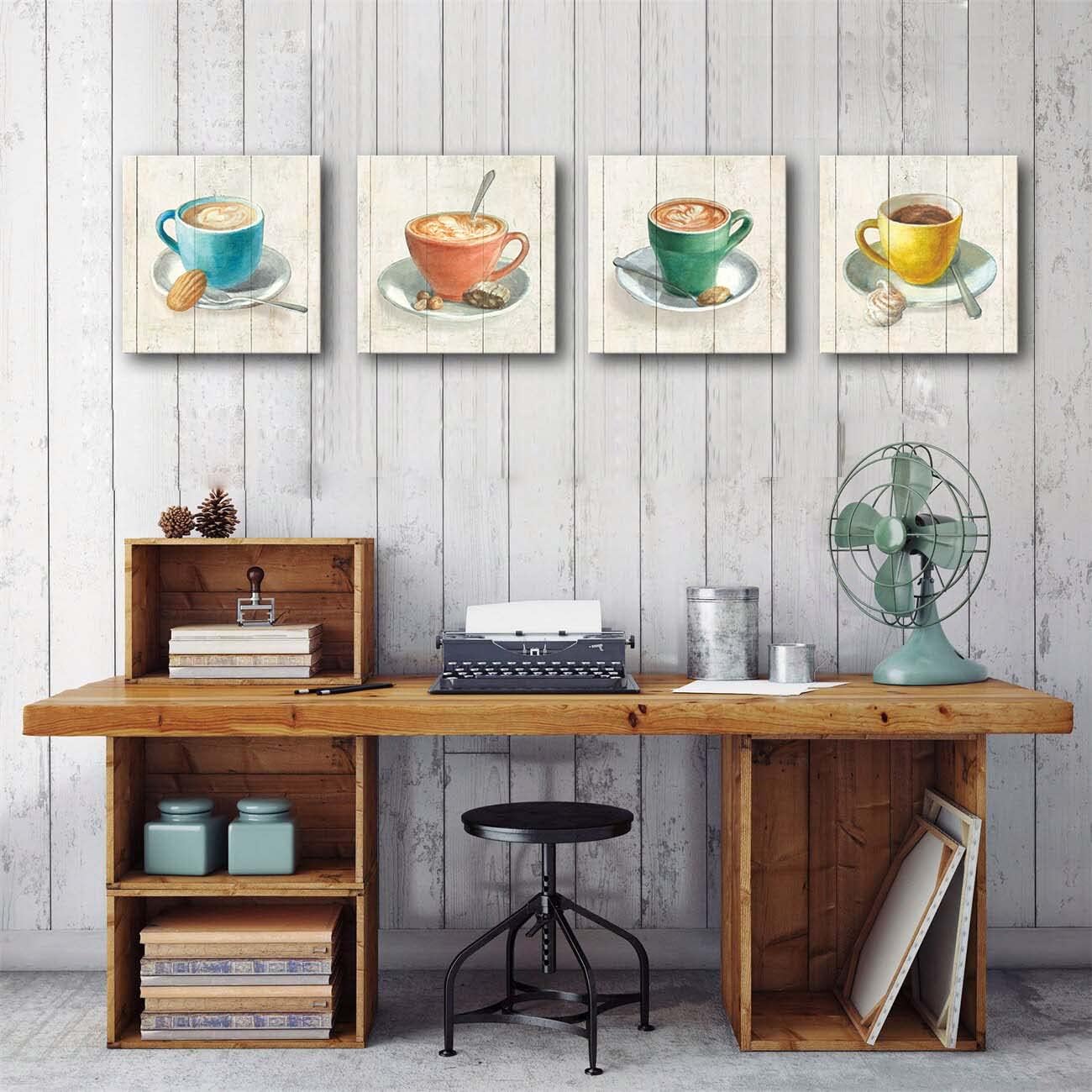 Lienzo decorativo para pared de cocina, pintura retro de café de granja ...