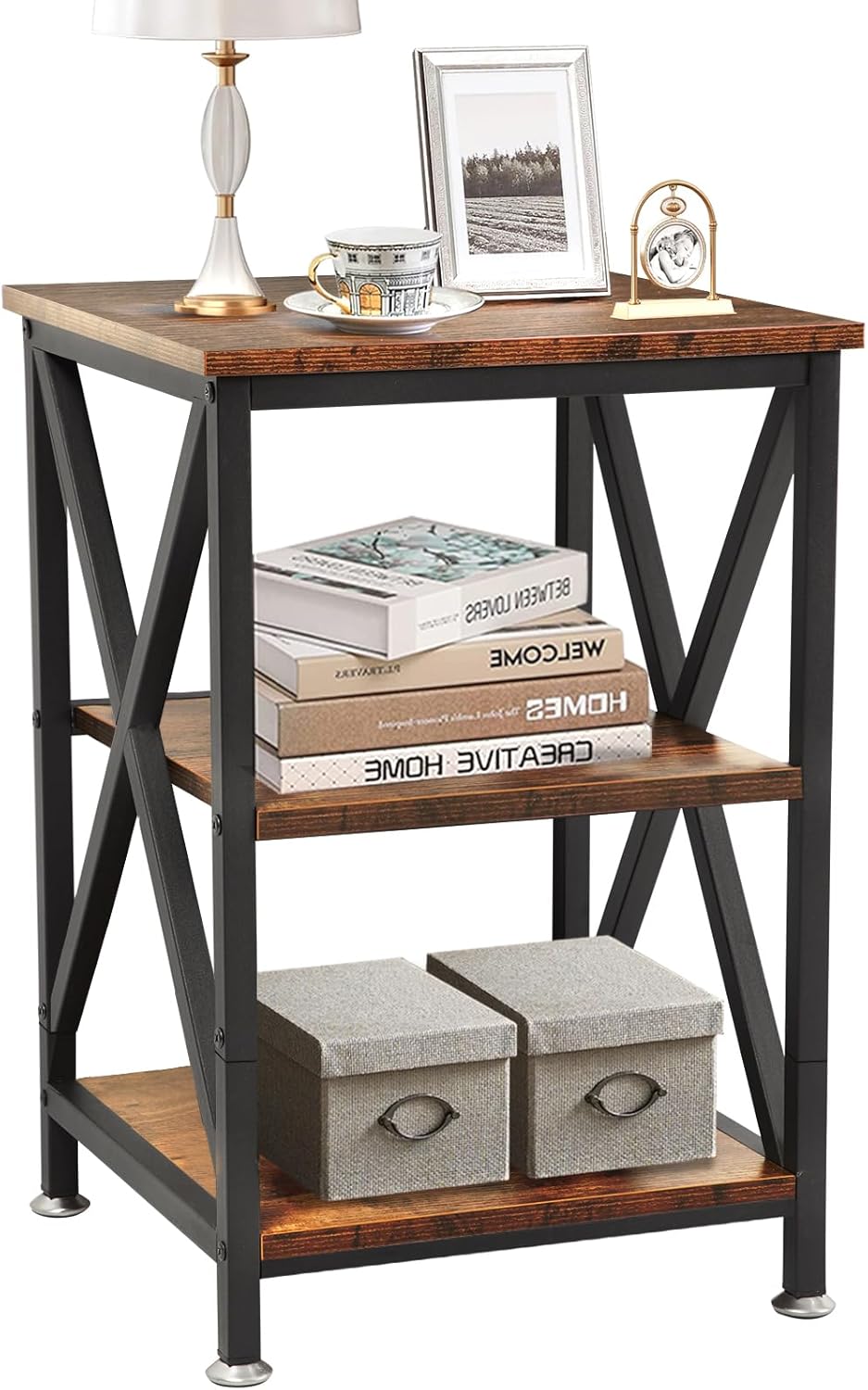 Amazon.com: End Tables with Storage Shelf, 12" D x 16" W x 24" H, 3 ...