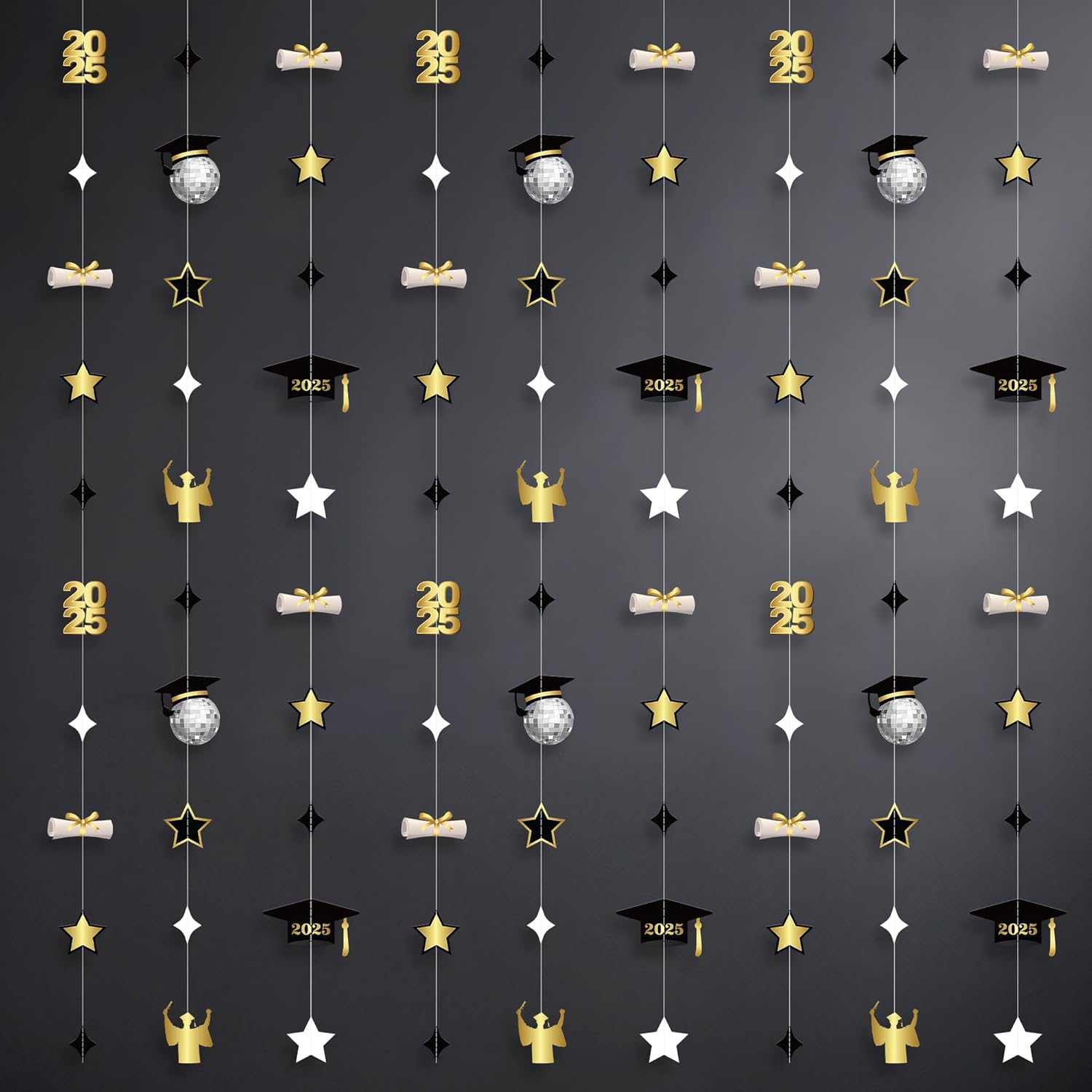 Amazon.com: KatchOn, Foil Graduation Cap Garland - No DIY, 9 String, 6. ...