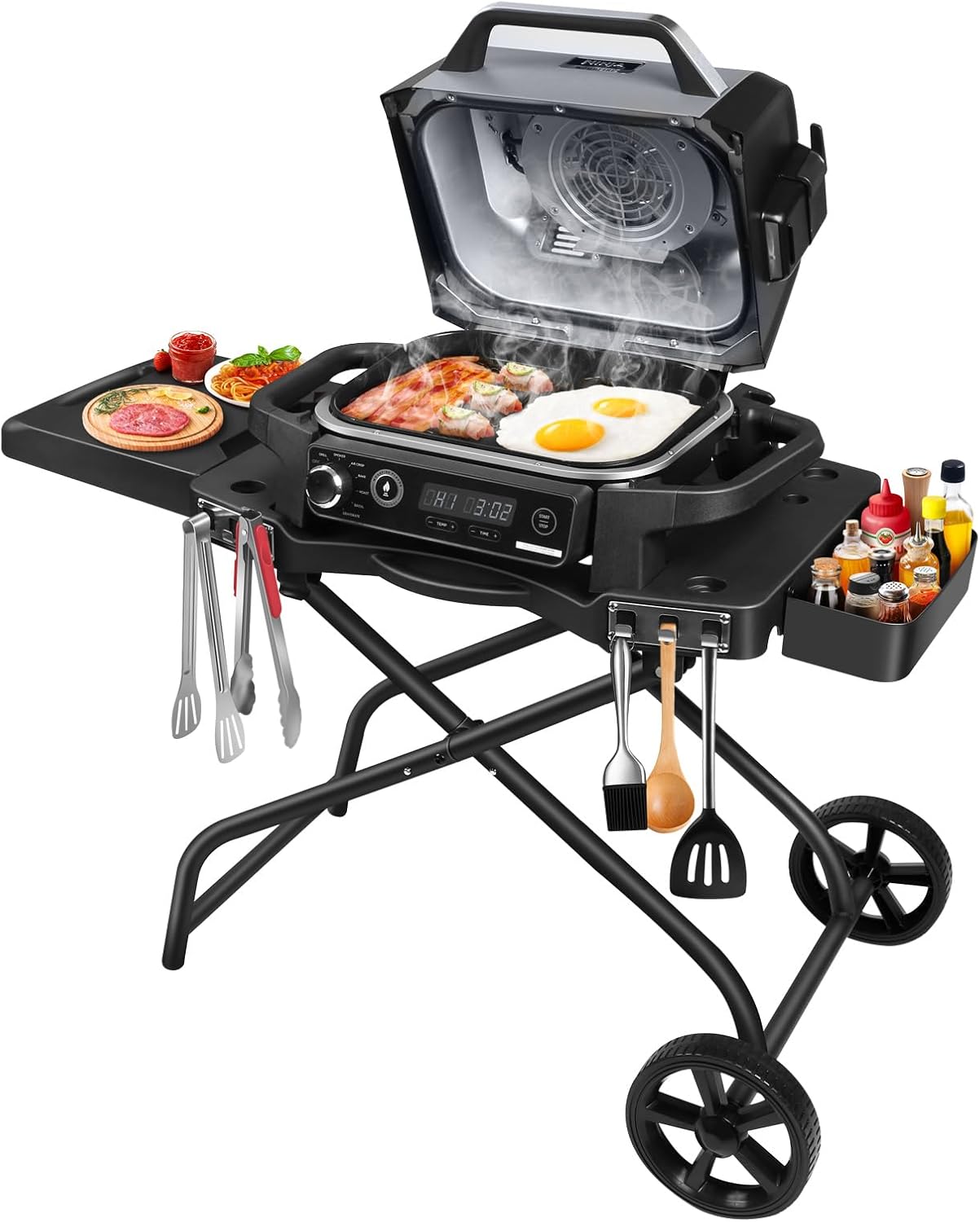 Amazon.com : GRILL FORCE Portable Grill Cart for Ninja OG701 OG751 ...