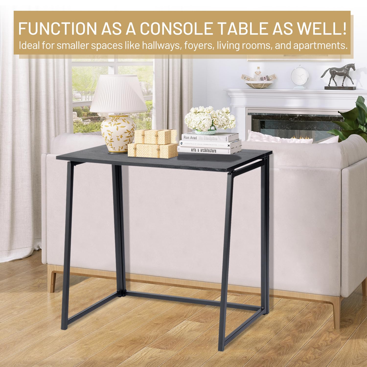 Snapklik.com : Folding Home Office Desk, 31.5 Inches Foldable Table ...