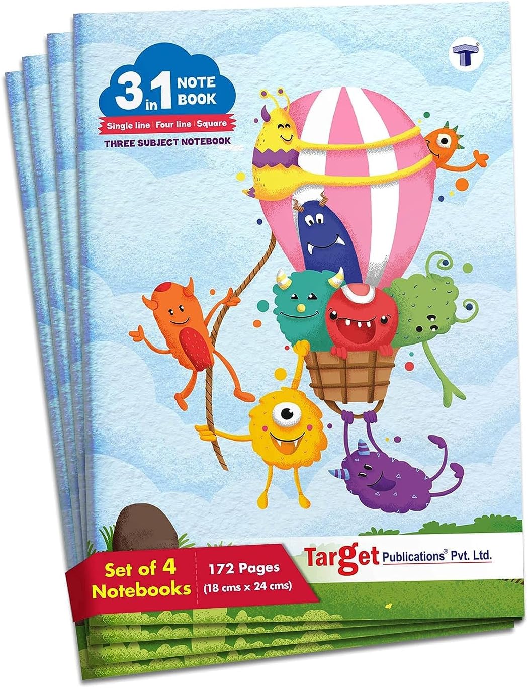 Classmate Notebook | 172 Pages | Four Lines with Gap | 24.0cm x 18.0cm ...