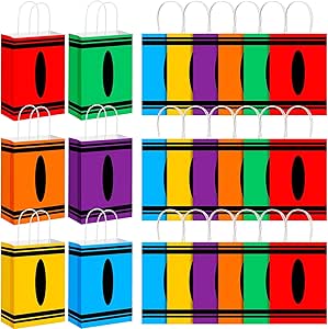 Amazon.com: Gilprop 48 Pcs Back to School Gift Bags Crayon Treat Bags ...