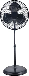Amazon.com: Generic 16-inch Oscillating 3-Speed Pedestal Fan (BLACK ...