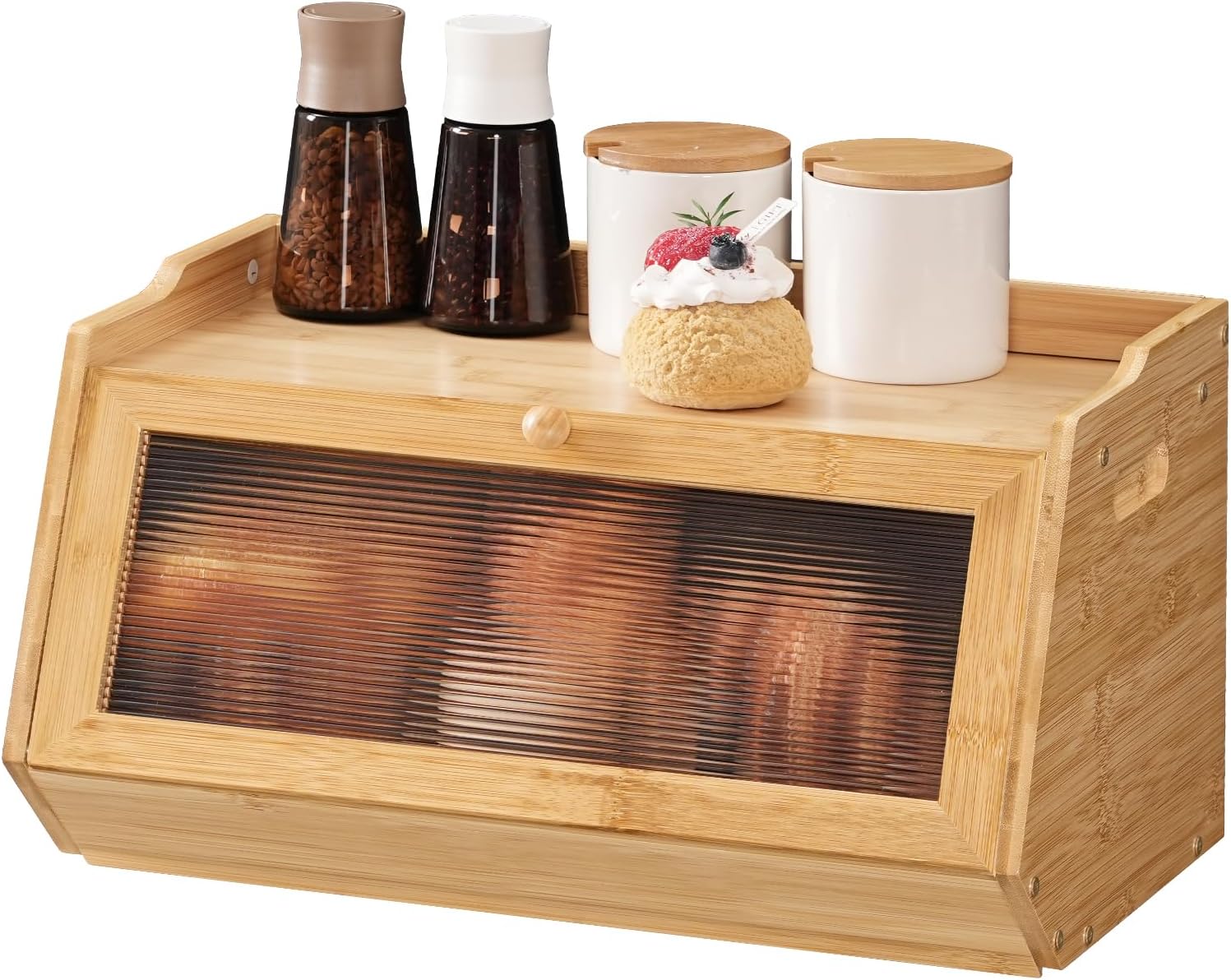 Amazon.com: HOOBRO Large Bread Box, Bamboo Bread Box for Kitchen ...