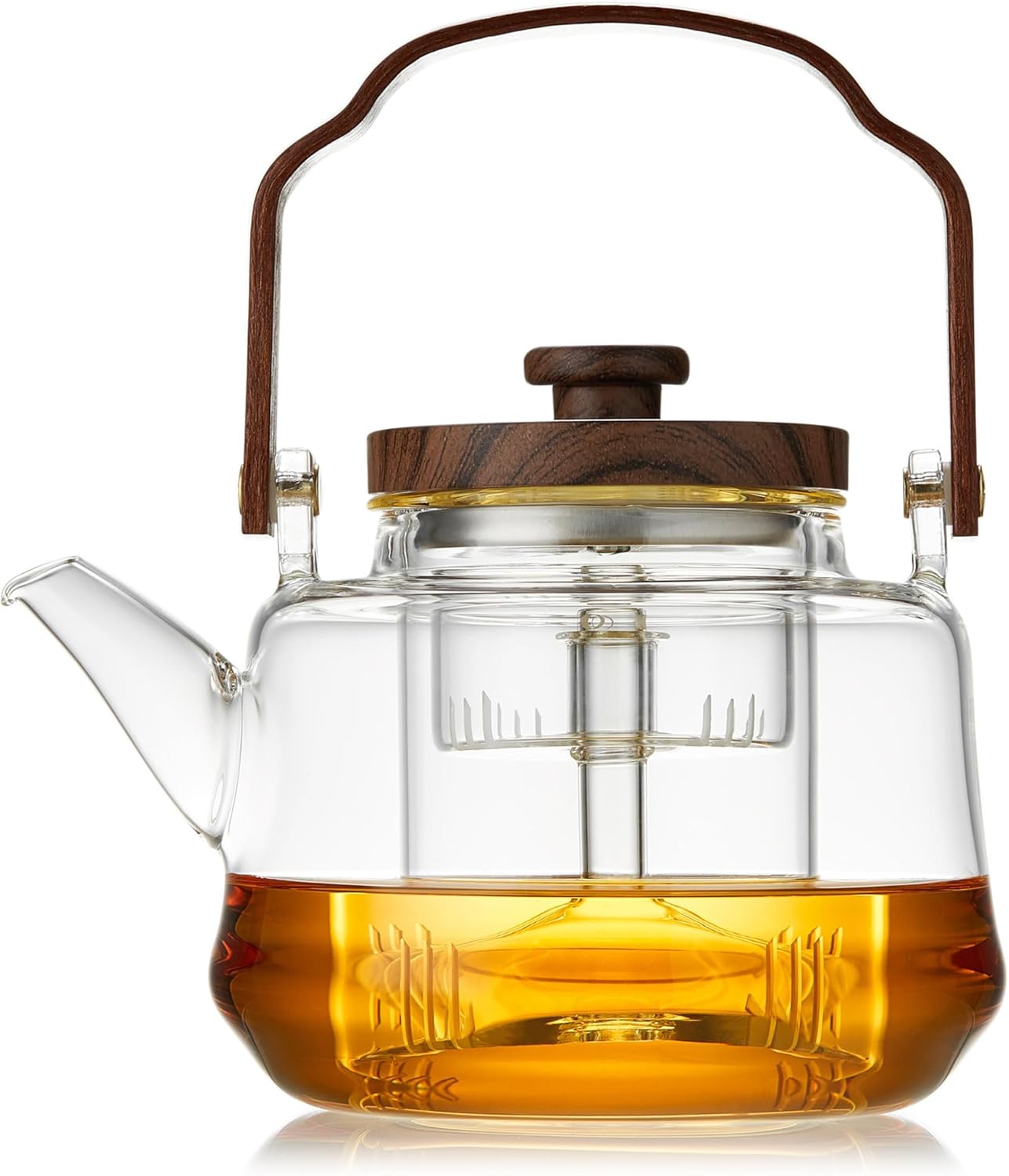 Amazon.com | Glass Teapot with 2 Infusers, Heat Borosilicate Glass ...