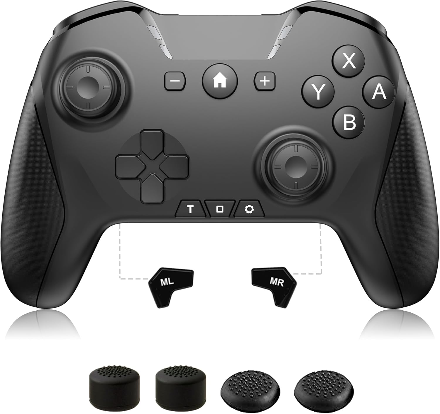 PlayHard Switch Controller with Thumb Grip Caps, Wireless Switch Pro ...