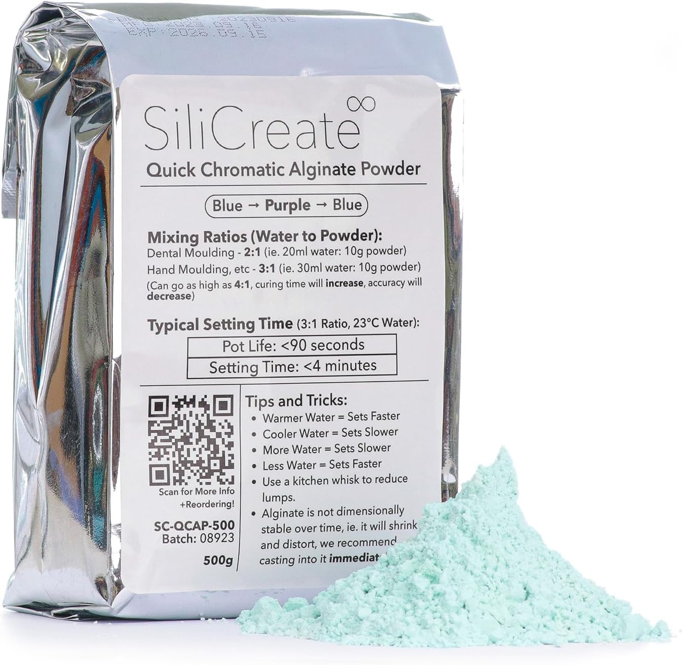 SiliCreate Quick Chromatic Alginate Powder (0.5, Kilograms) : Amazon ...