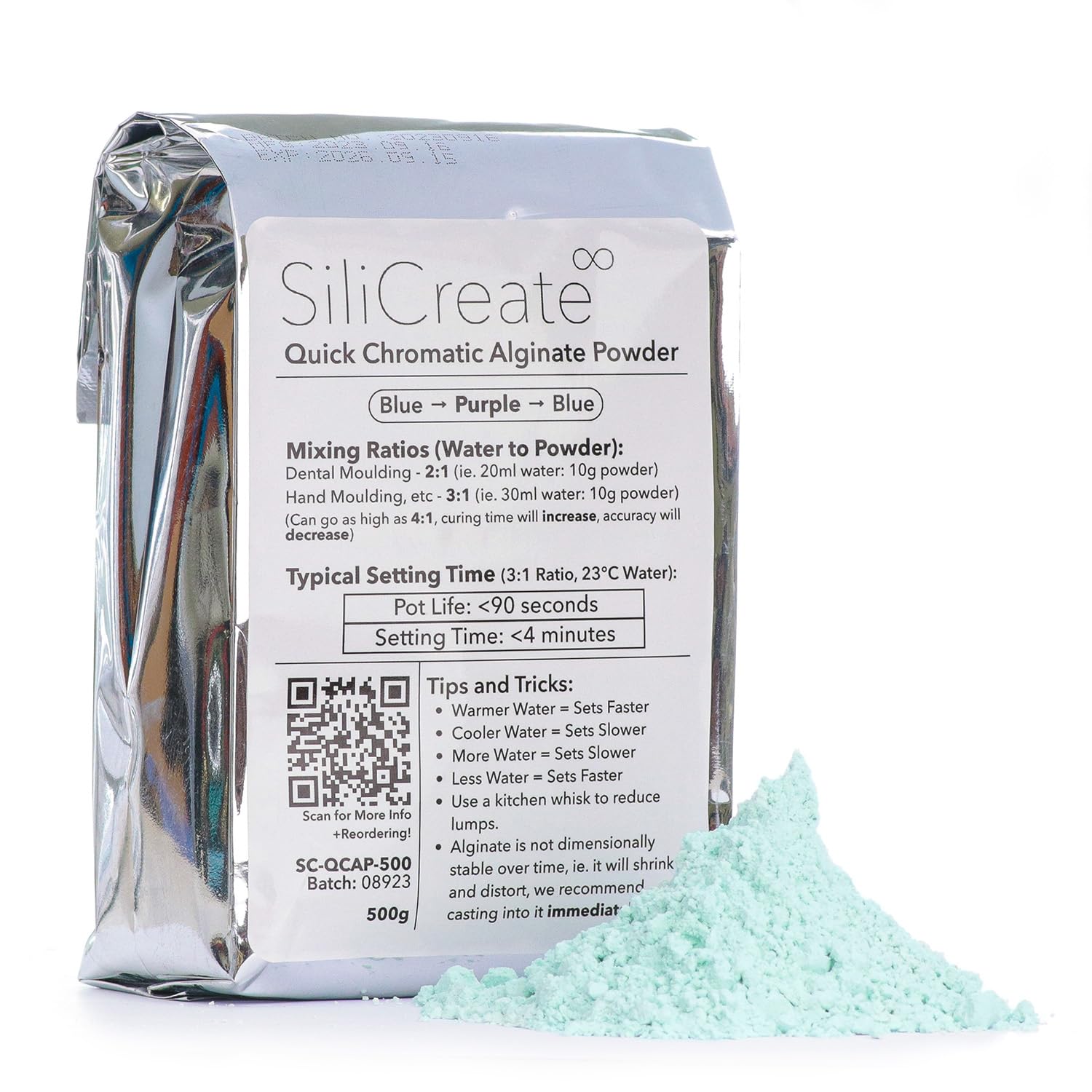 SiliCreate Quick Chromatic Alginate Powder (0.5, Kilograms) : Amazon ...
