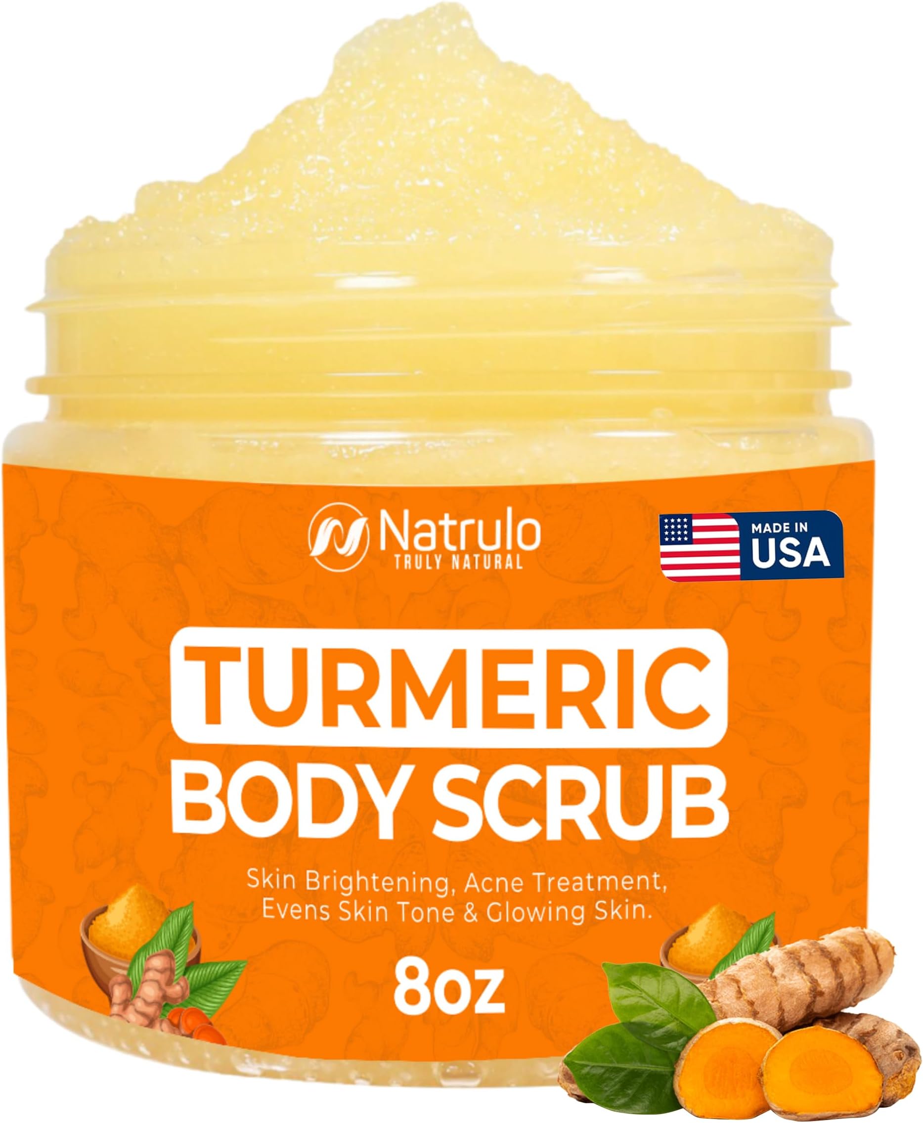 Amazon.com : Herblov Turmeric Body Scrub - Skin Brightening Face & Body ...