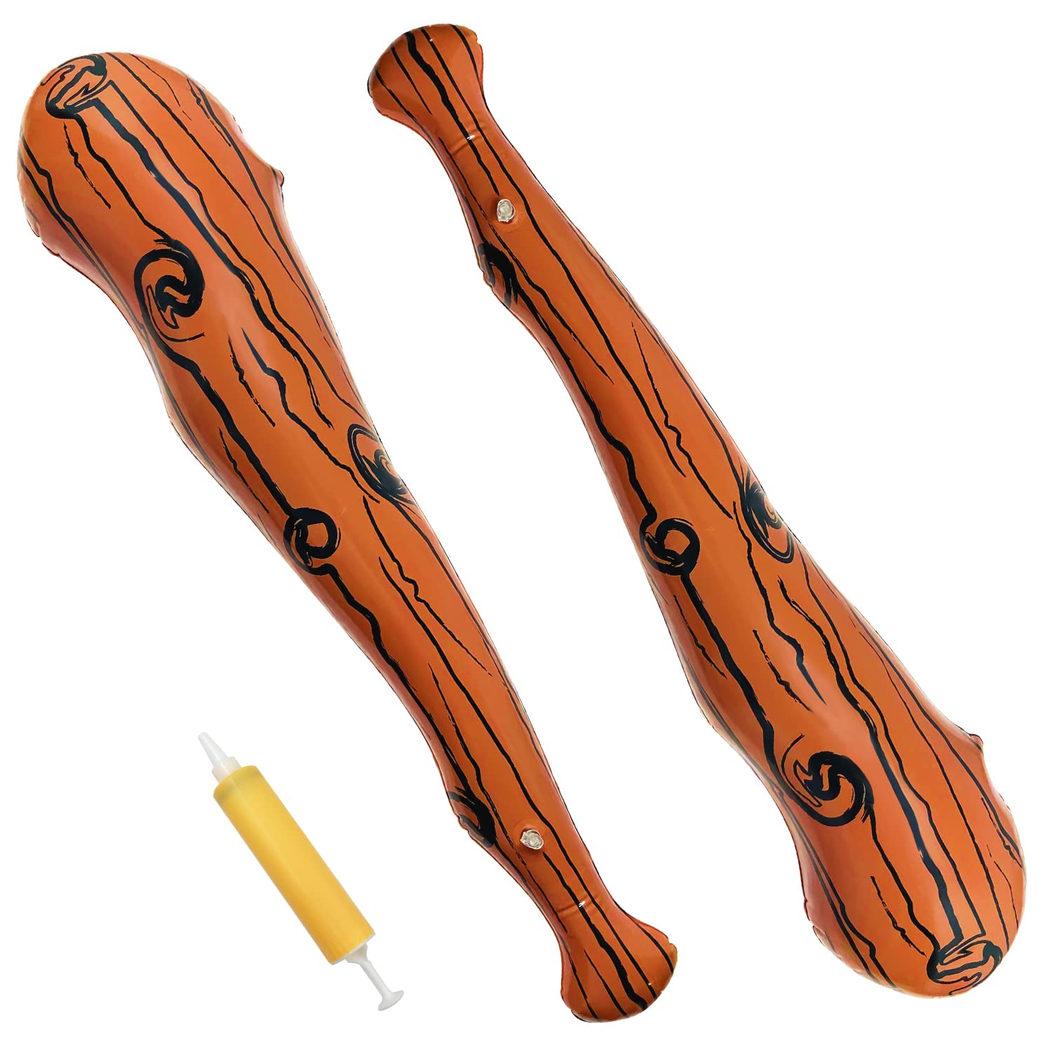 Amazon.com: Darovly 2Pcs 35 inches Inflatable Baseball Bat Brown Stripe ...