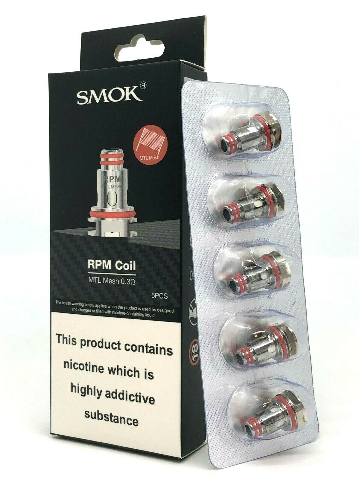 SMOK RPM Replacement Coils, 0.3 ohm, Mesh Coil, MTL, Works With RPM40 ...