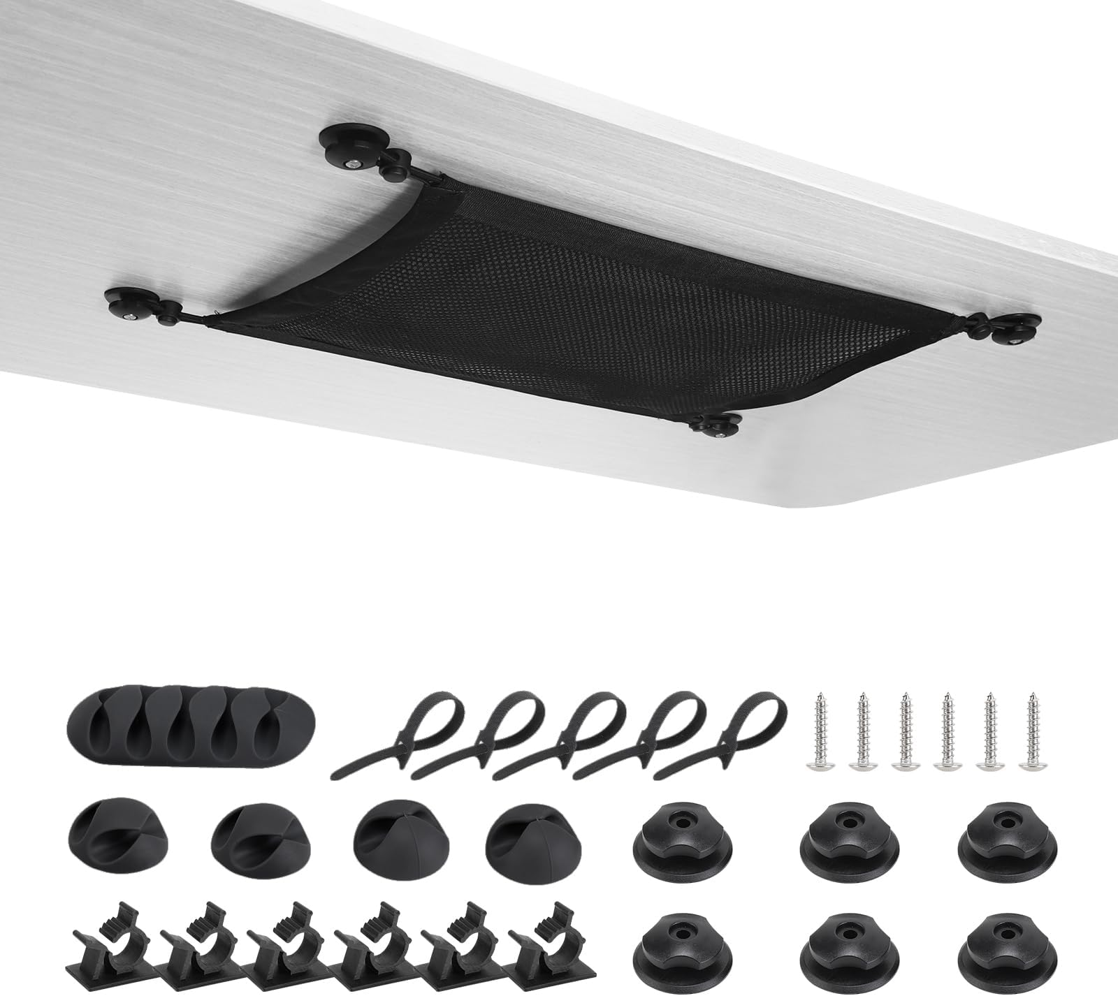 Amazon.com: WurdeWindig Under Desk Cable Management Net, Mesh Computer ...