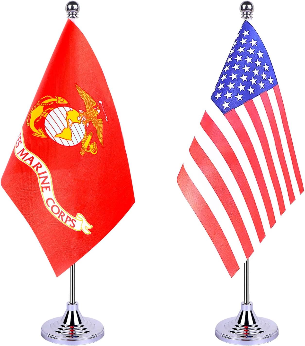 Amazon.com: WXTWK 12 Pack American USA Gold Crest Desk Flag Small Mini ...
