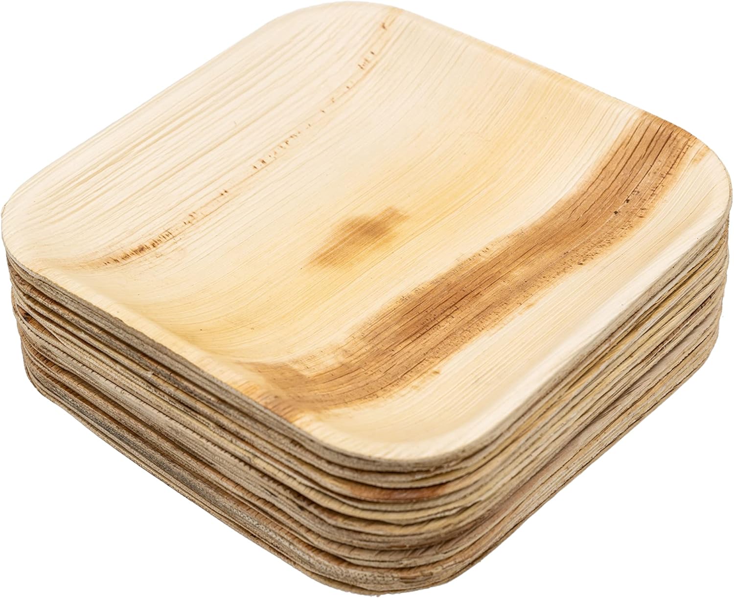 Amazon.com: Palm Leaf Disposable Bamboo Plates - 8 Inch square Plates ...