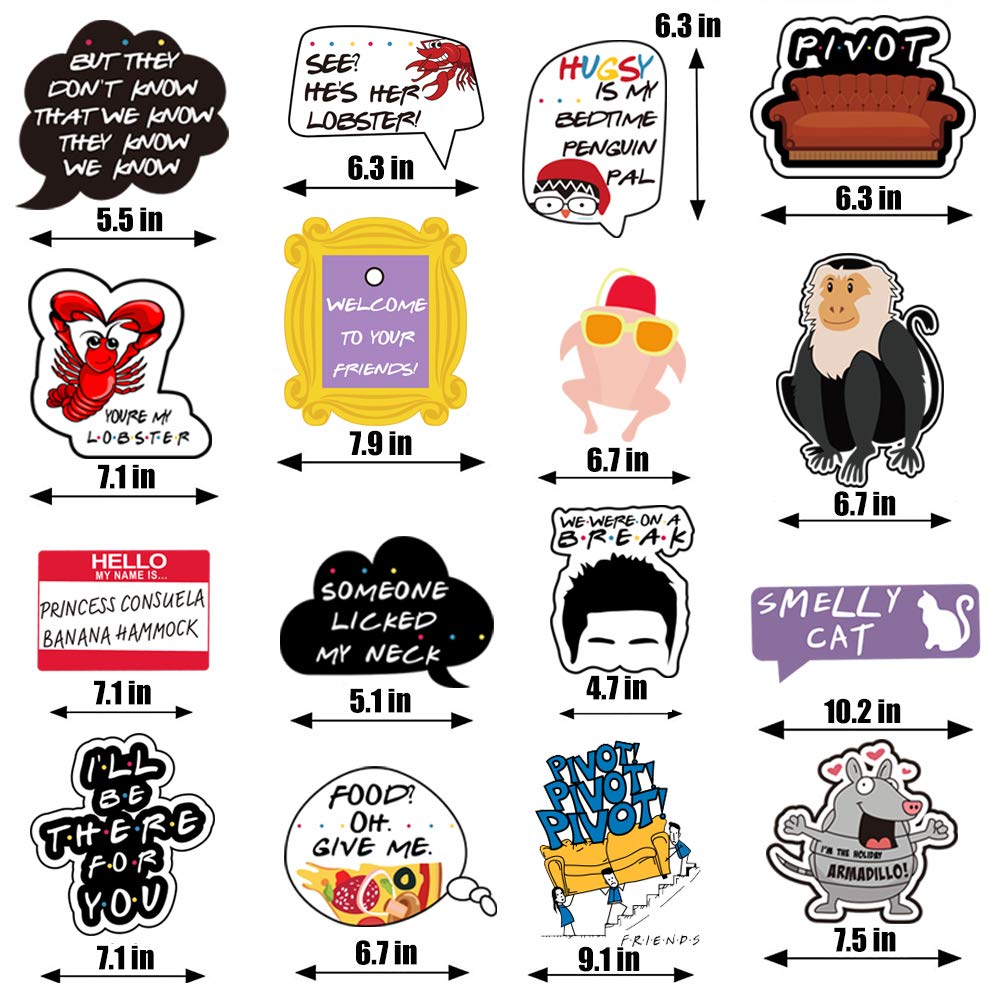 Buy 40PCS Friends TV Show Photo Booth Props, Friends Theme Birthday ...