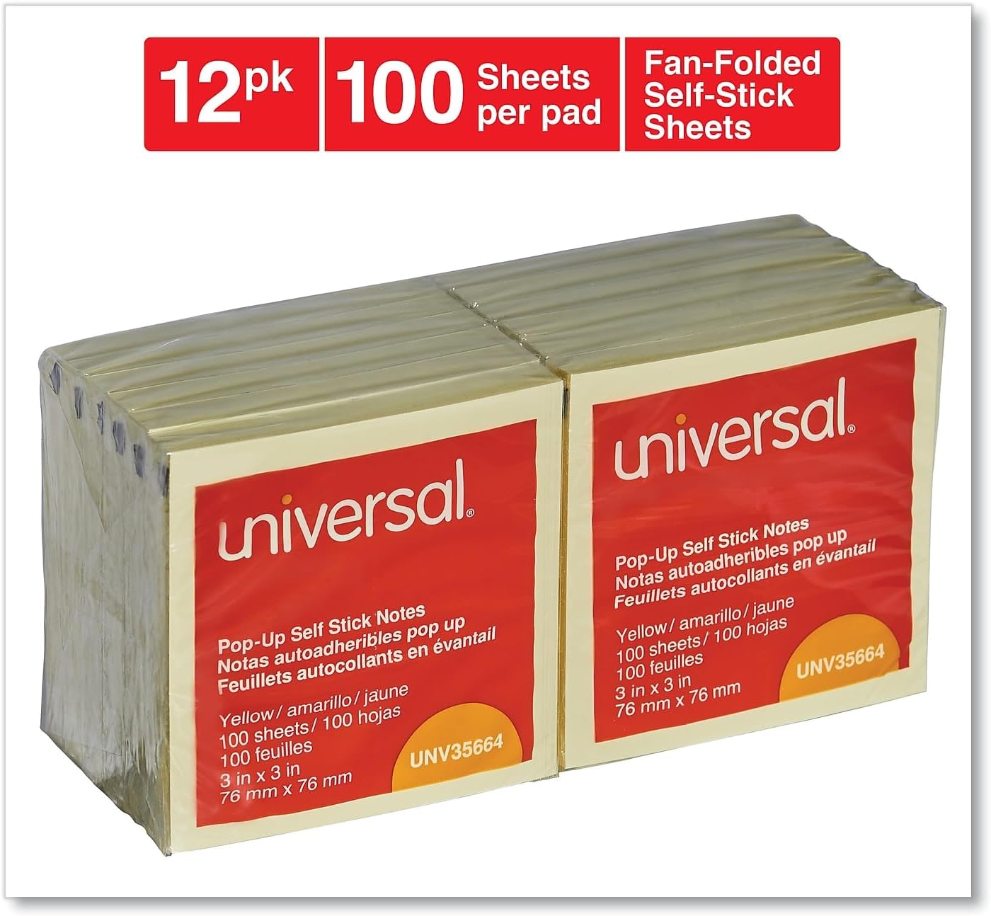 Universal 35664 – Notas desplegables plegables con ventilador, 3 x 3 ...